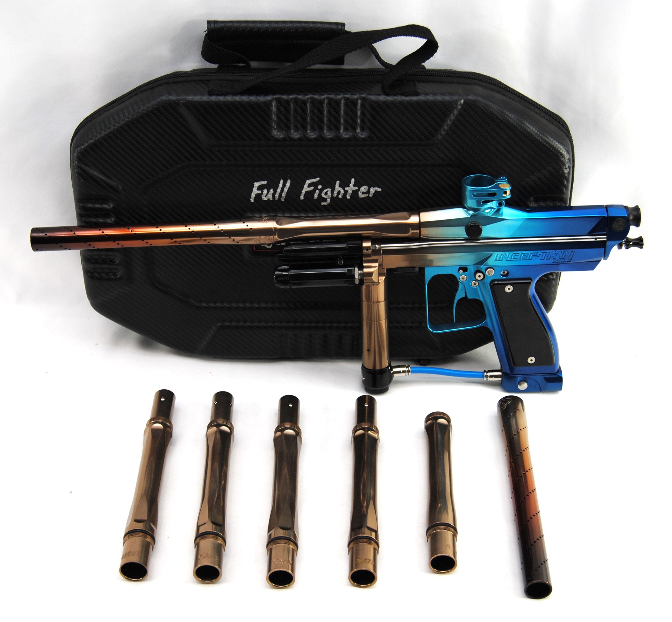 Used Inception Designs 1 of 20 Full Fighter Autococker - Blue to Coppe ...