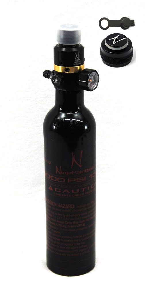 Ninja 13ci 3000psi HPA Tank with Thread Protector/Nipple Cover - Black