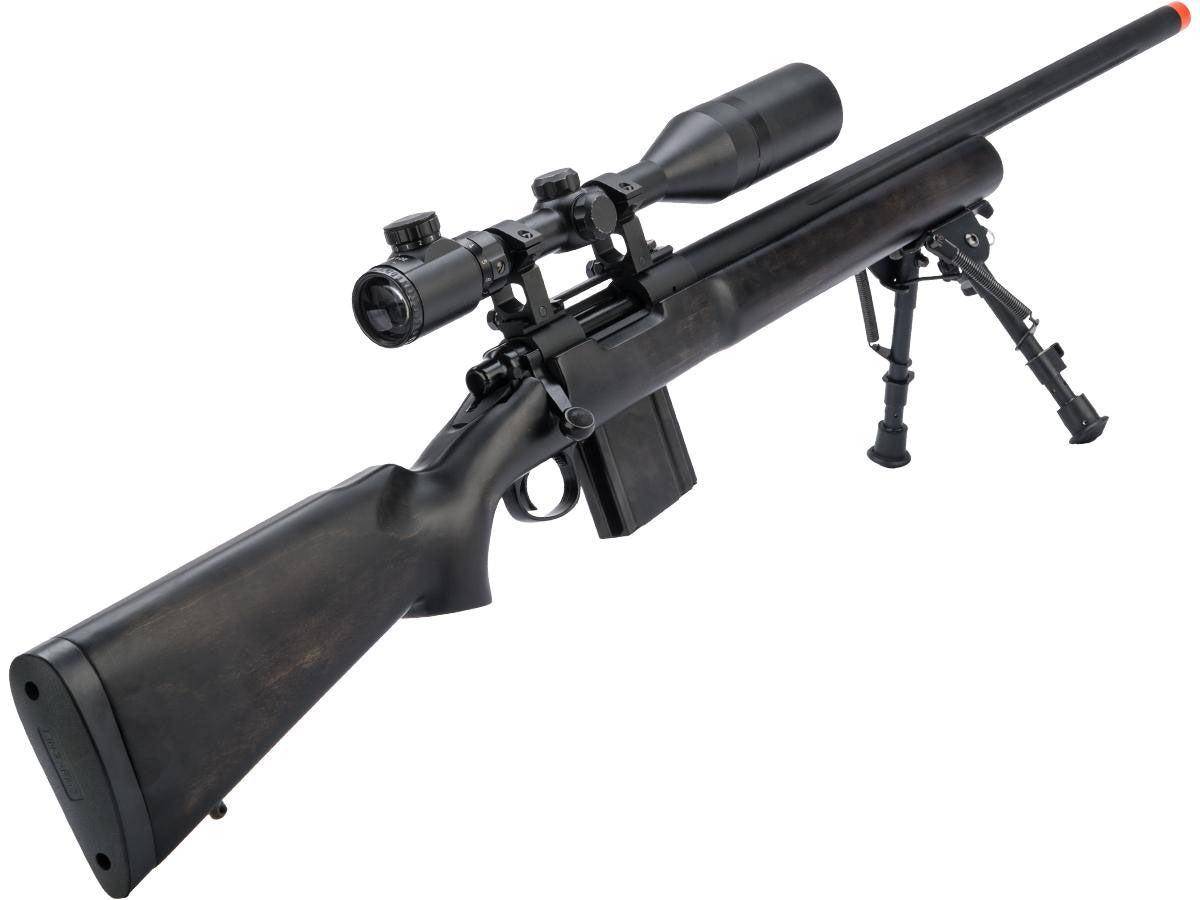 King Arms M700 Police Model Gas Power Airsoft Sniper Rifle w/ Real Woo ...