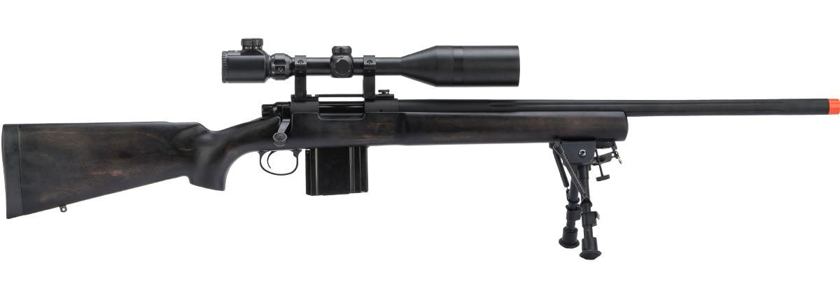 King Arms M700 Police Model Gas Power Airsoft Sniper Rifle w/ Real Woo ...