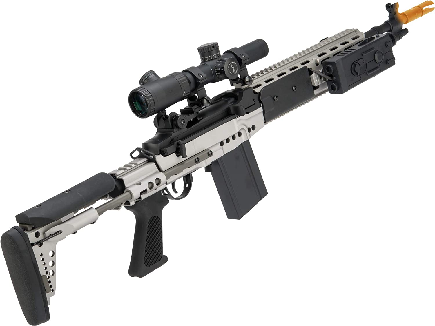 CYMA Sport Full Metal M14 EBR DMR AEG Airsoft Rifle w/ EBR Stock - Sil ...