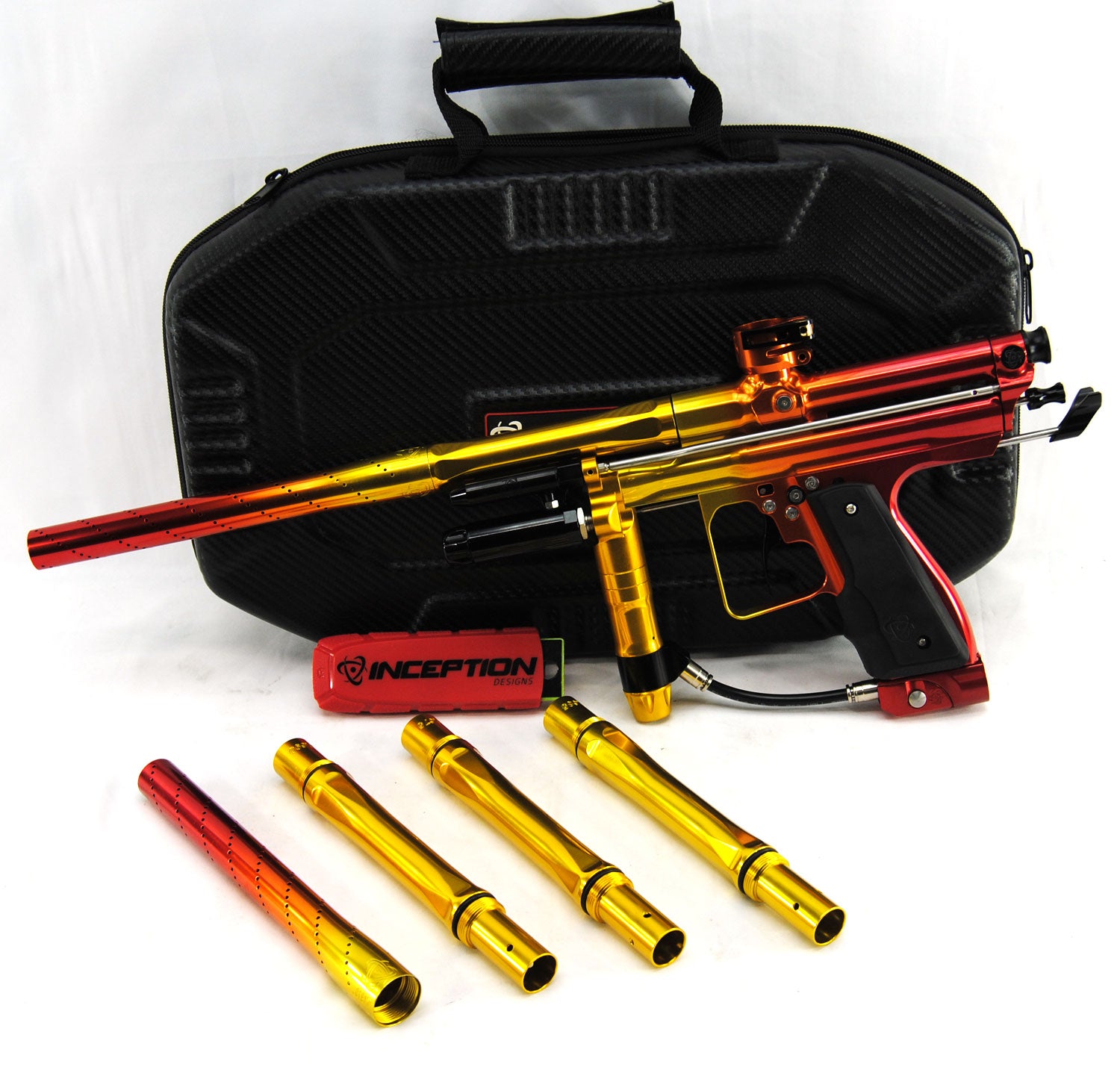 Inception Designs RETRO FLE Autococker - Red/Yellow Fade – PB Sports LLC