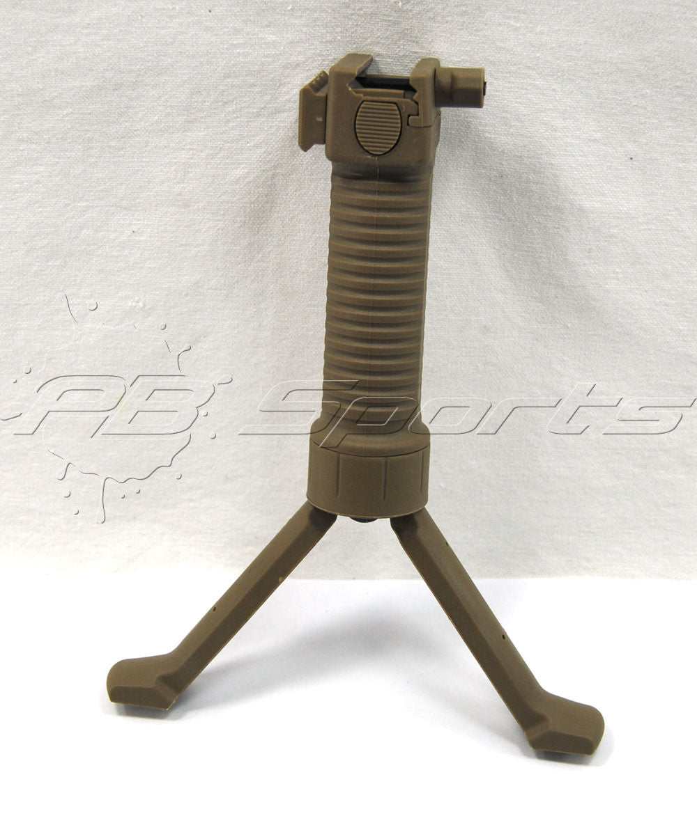 TacFire Heavy Duty Tan Paintball Airsoft Bipod with Grip Tactical Scen ...