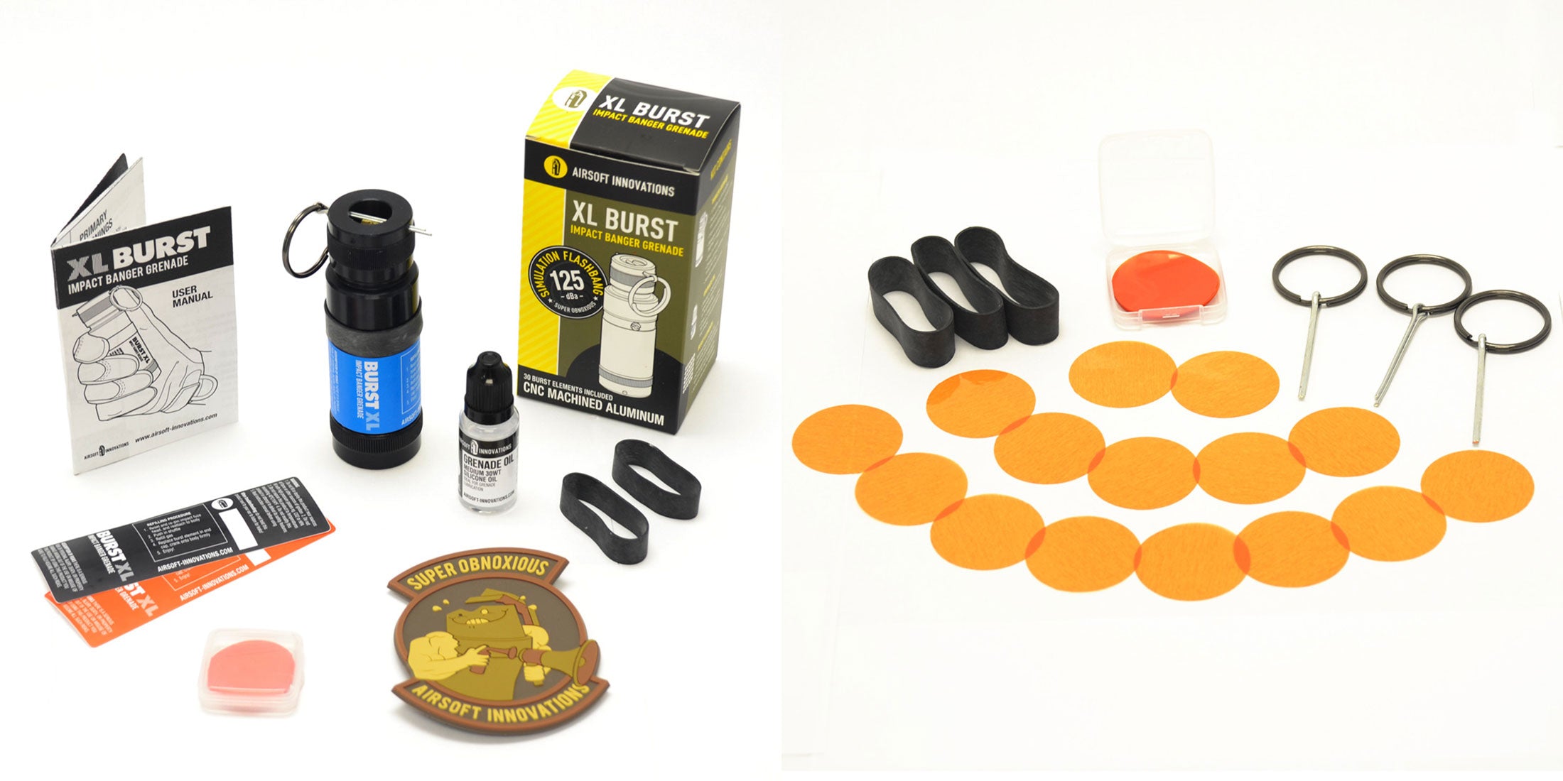 Airsoft Innovations XL Burst Impact Banger Airsoft Grenade + Resupply ...
