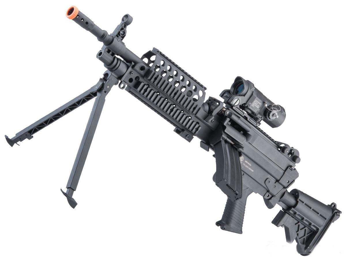 Cybergun FN Licensed M249 MK46 "Featherweight" Airsoft Machine Gun - 4 ...