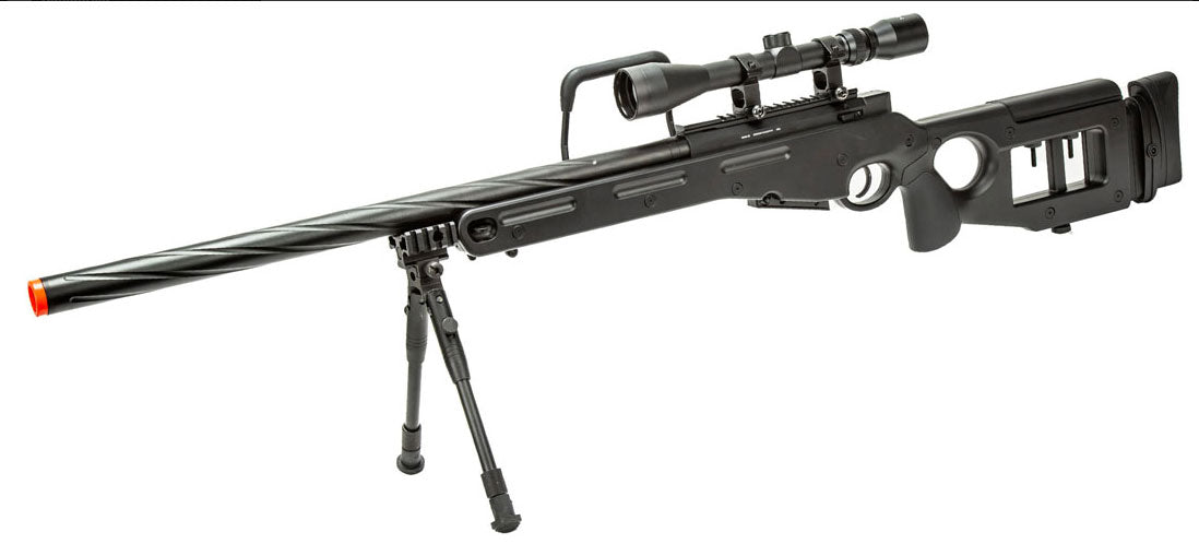 WellFire SV98 Bolt Action Airsoft Sniper Rifle w/ Scope and Bipod - Gr ...