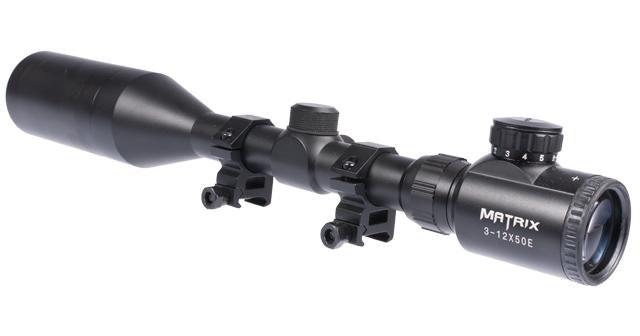 Matrix 3-12x50 Illuminated Reticle Airsoft Sniper Scope with Mounting ...